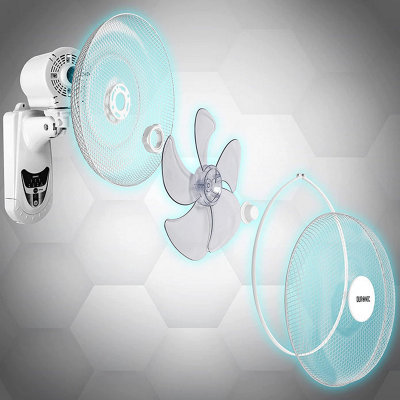 Duronic FN55 WE Wall Mounted Fan, Oscillating/Rotating 16 Inch Head ...
