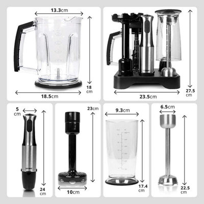 Duronic HB8010 Hand Blender Set, 5-Speed Immersion Stick Blender with 4 ...