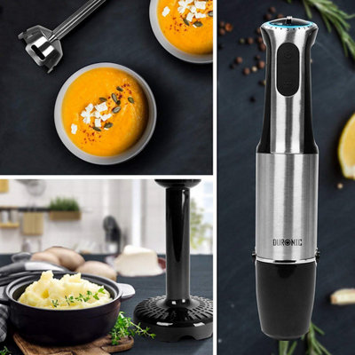 Duronic HB8010 Hand Blender Set, 5-Speed Immersion Stick Blender with 4 ...