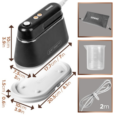 Duronic HS90 BK 2-in-1 Portable Travel Iron, Convertible Steam Iron, 2 ...