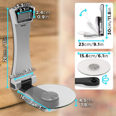 Duronic KS4000 Digital Kitchen Scale, 5kg, Wall Mounted Scale with LCD ...