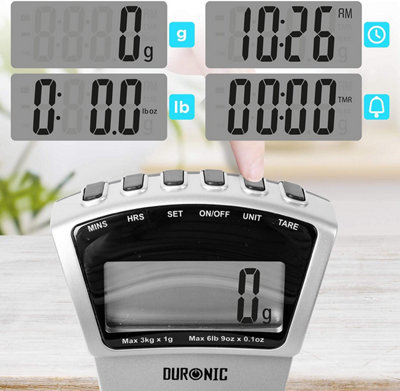 Duronic KS4000 Digital Kitchen Scale, 5kg, Wall Mounted Scale with LCD ...