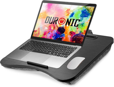 Duronic Laptop Tray with Cushion DML432 Ergonomic Lap Desk with Handles ...