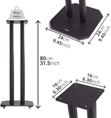 DURONIC SPEAKER STANDS SPS1022-80 TWO FLOOR SPEAKER STANDS 80CM HEIGHT ...