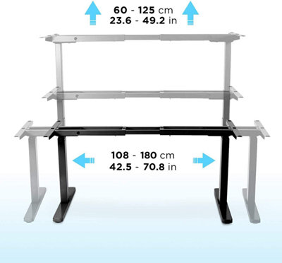 Duronic TM23 BK Sit Stand Desk Frame, Height Adjustable, Memory ...