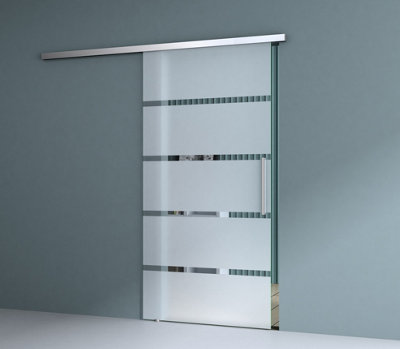 Durovin 1025 x 2050mm Internal Sliding Glass Door 8mm Frosted Sectioned ...