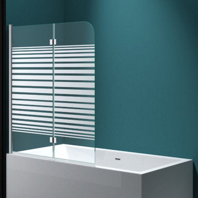 DUROVIN BATHROOMS 1400 X 1200MM OVER BATH SHOWER SCREEN 180 DEGREE ...