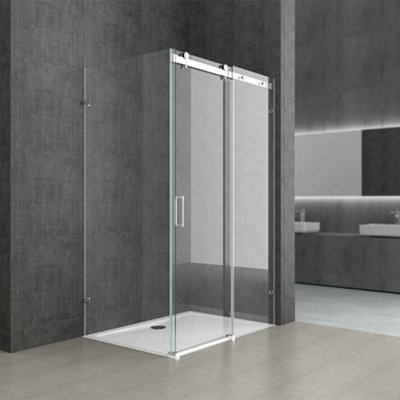 Durovin Bathrooms 1500 x 1000mm L Shape Rectangular frameless Shower ...