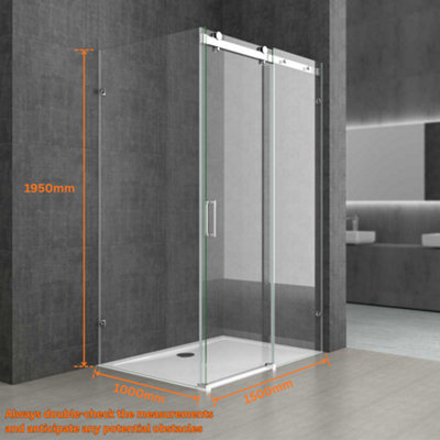 Durovin Bathrooms 1500 x 1000mm L Shape Rectangular frameless Shower ...