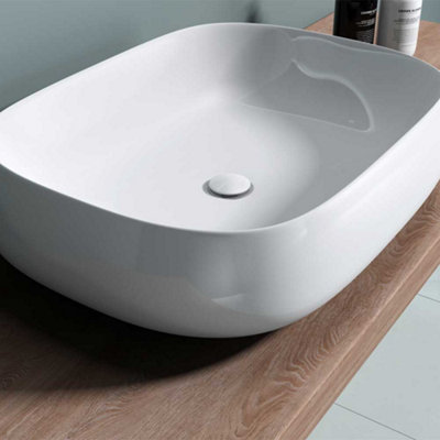 Durovin Bathrooms Ceramic Bathroom Basin - Countertop Sink Rectangular ...