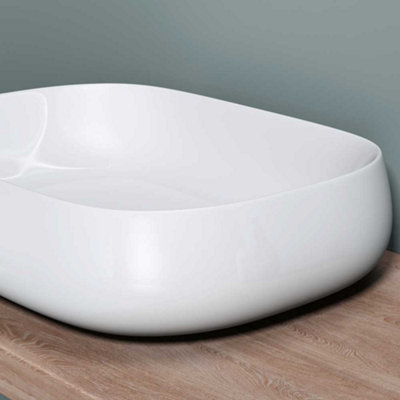 Durovin Bathrooms Ceramic Bathroom Basin - Countertop Sink Rectangular ...