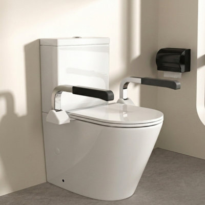 Durovin Bathrooms Close Coupled Toilet and Toilet Safety Rail Bundle ...