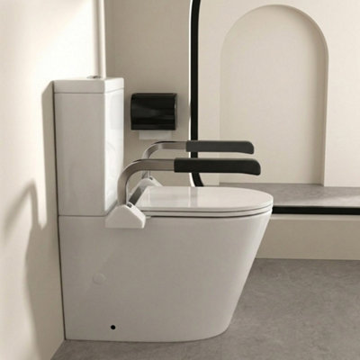 Durovin Bathrooms Close Coupled Toilet and Toilet Safety Rail Bundle ...