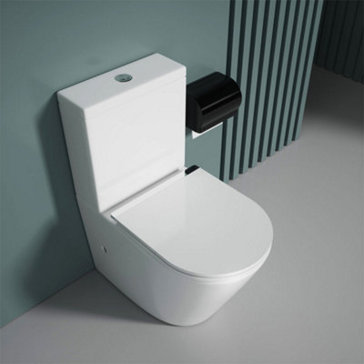 Durovin Bathrooms Close Coupled Toilet and Toilet Safety Rail Bundle ...