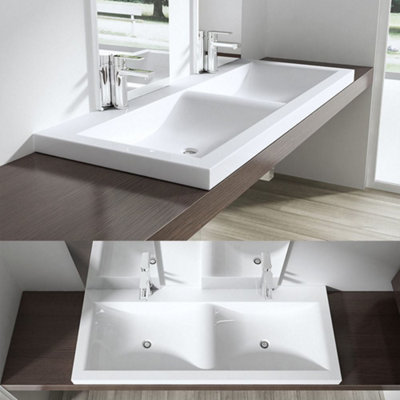DUROVIN BATHROOMS LUXURIOUS LARGE STONE RESIN DUAL BATHROOM BASIN ...