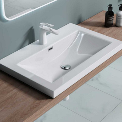 Durovin Bathrooms Luxurious Stone Resin Bathroom Basin-Self Rimming ...