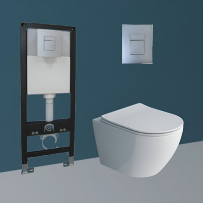 Durovin Bathrooms Modern Streamline Wall Hung Toilet Pan with 1.16M ...