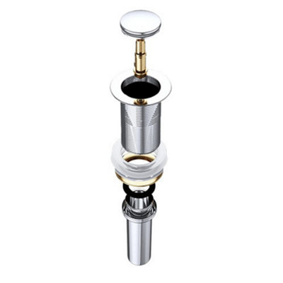 Durovin Bathrooms Push Pop Up Chrome Basin Waste Plug - Slotted ...