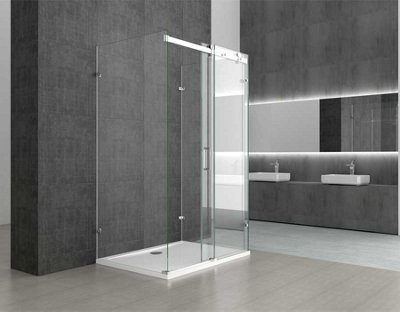 Durovin Bathrooms Rectangular 1000x900mm U Shape Framless Shower ...