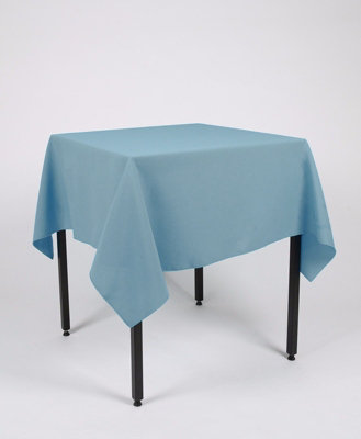 Dusky Blue Square Tablecloth 91cm x 91cm (36" x 36") | DIY at B&Q