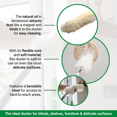 Duster Wand Easy Reach Extendable Duster for Dusting Shelves, Furniture ...
