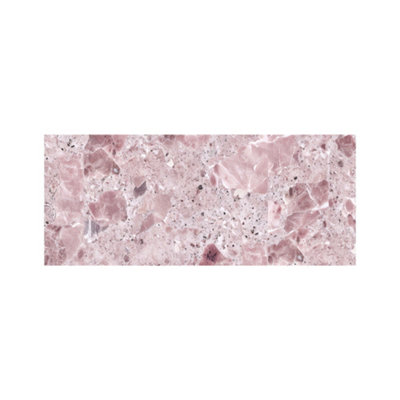 Dusty Pink Quartz Effect Glass Bathroom Splashback