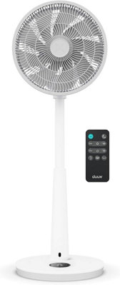 Duux Whisper 3 Standing Fan 26 Speed White Quiet Bedroom Pedestal Fan ...
