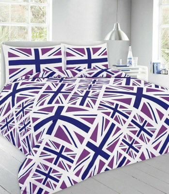Duvet Cover Set Union Jack Flag With Pillow Case Reversible Printed ...