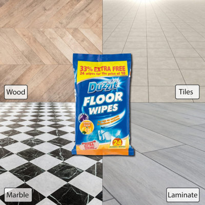 Duzzit Quick Cleaning Floor Wipes, 24 Wipes