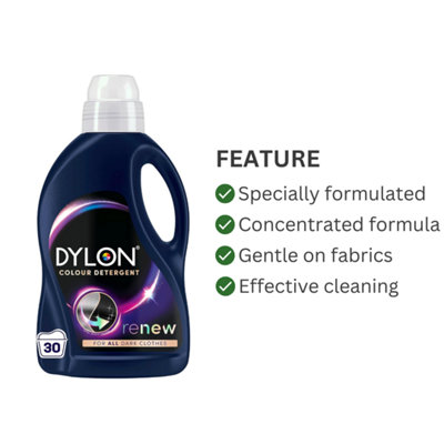 Dylon Black & Dark Liquid Colour Detergent 1500ml - Pack of 3