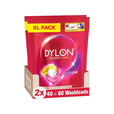 Dylon Colour Caps 2 Pack 2 x 40 Wash Loads Laundry Capsules Triple ...