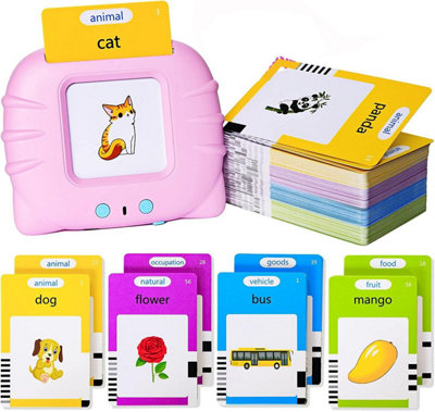 Dyzi Pink Portable Talking Flash Cards Early Learning Toy Toddlers 224 ...