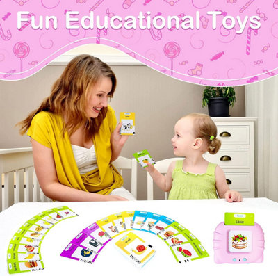 Dyzi Pink Portable Talking Flash Cards Early Learning Toy Toddlers 224 ...