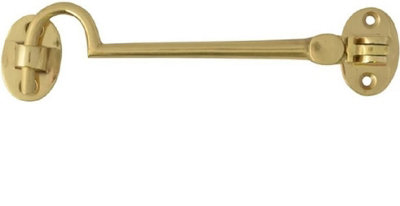 Dzina Cabin Hook Silent Pattern 200mm (8 Inch) Brass Pack of 1
