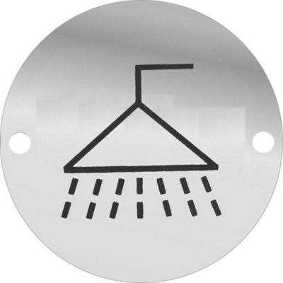 Dzina Shower Door Sign 75mm Screen Printed SAA Pack of 1 | DIY at B&Q