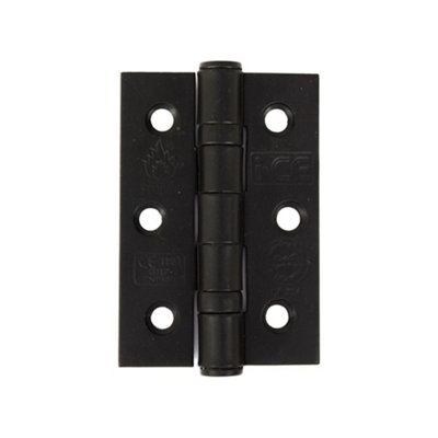 Dzina Stainless Steel Hinge 2BB 3 x 2 Inch x 2.0mm Antique Black, 1 Pair