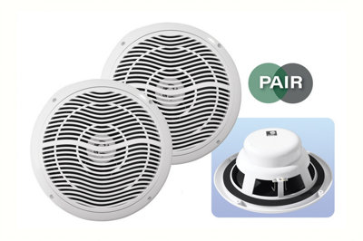 e-audio Round Ceiling Speaker With Moisture Resistant Cone and Polymer ...