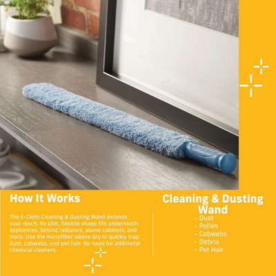 E-Cloth Cleaning & Dusting Wand Microfiber Duster Washable and Reusable