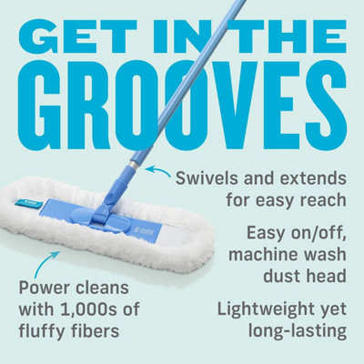 E-Cloth Flexi-Edge Floor & Wall Duster Lightweight Telescopic ...