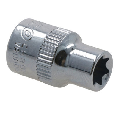 E10 Female Torx Socket Star Bit 3/8" Drive Standard External Chrome ...