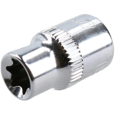 E11 Female Torx Socket Star Bit 3/8" Drive Standard External Chrome ...