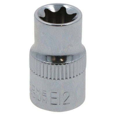 E12 Female Torx Socket Star Bit 3/8" Drive Standard External Chrome ...