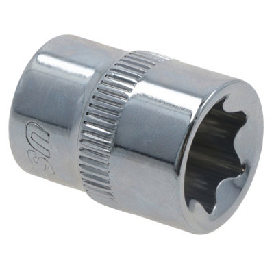 E18 Female Torx Socket Star Bit 3/8" Drive Standard External Chrome ...