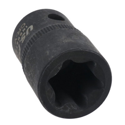 E20 Female Impacted Impact Torx Star E Socket 1/2in Drive Shallow