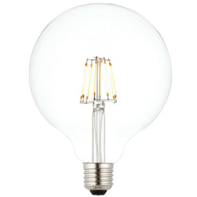 E27 Edison Dimmable LED Filament Light Bulb 6W Warm White Glass 125mm ...