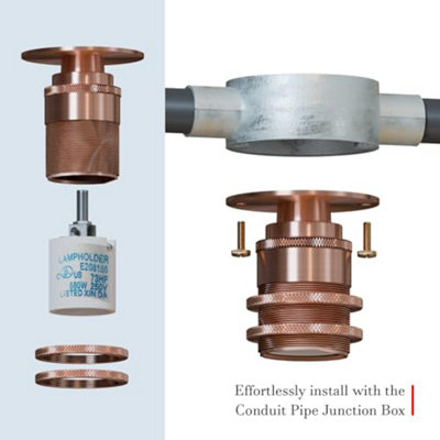 E27 ES Bulb Lamp Holder Batten Lamp Fitting Threaded 20mm Conduit Pipe ...