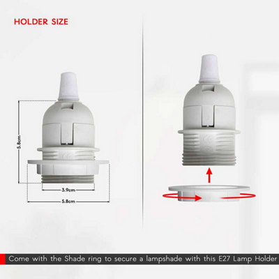 E27 Plug in Hanging Ceiling Pendant light Fixture White lamp bulb ...
