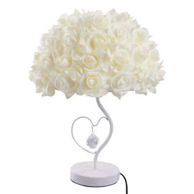 E27 Rose Flower Umbrella-shaped Lampshade Table Lamp Fixture Decor ...