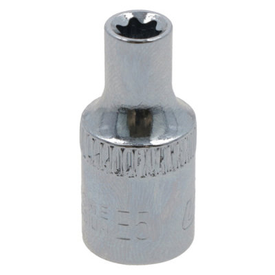 E5 Female Torx Socket Star Bit 1/4" Drive Standard External Chrome Vanadium