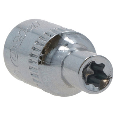 E5 Female Torx Socket Star Bit 1/4" Drive Standard External Chrome Vanadium